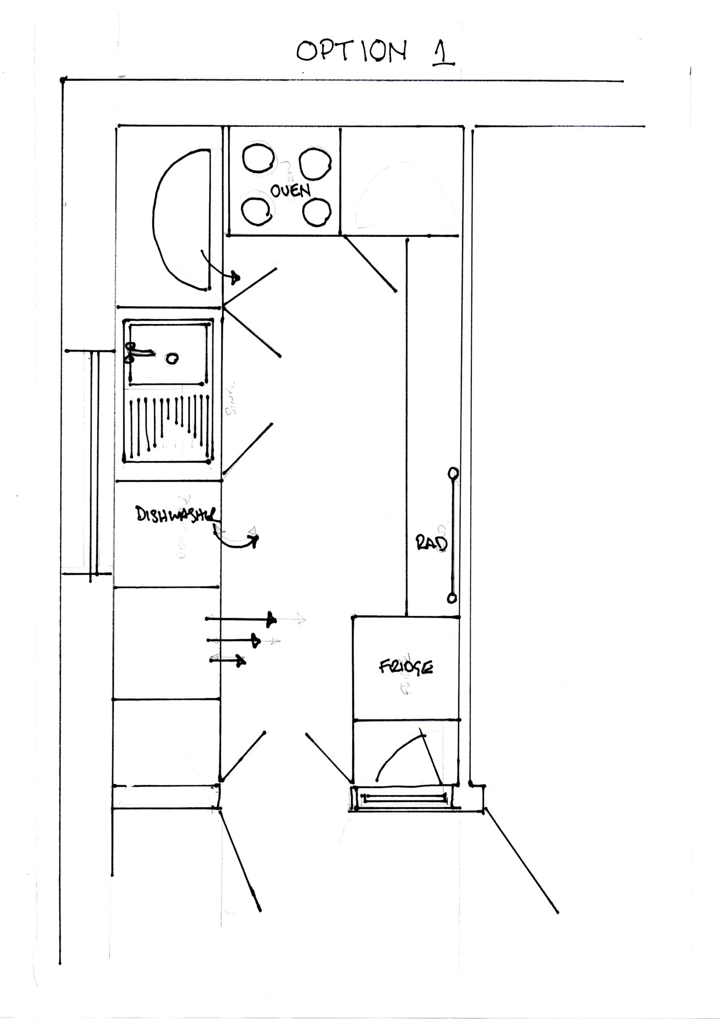 Possible kitchen layouts – Kingston Reading Room